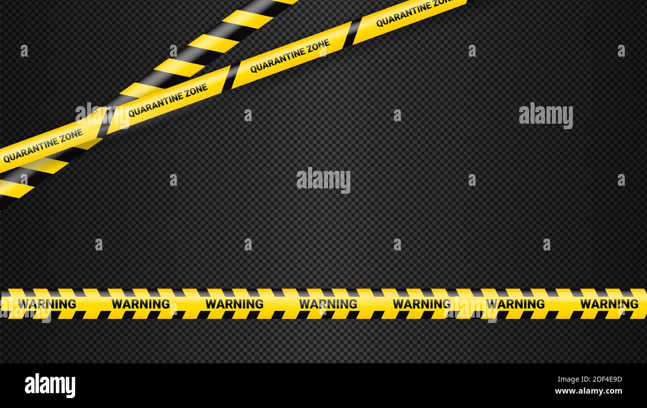 Quarantine danger tape. Covid 19 and quarantine zone yellow warning ...
