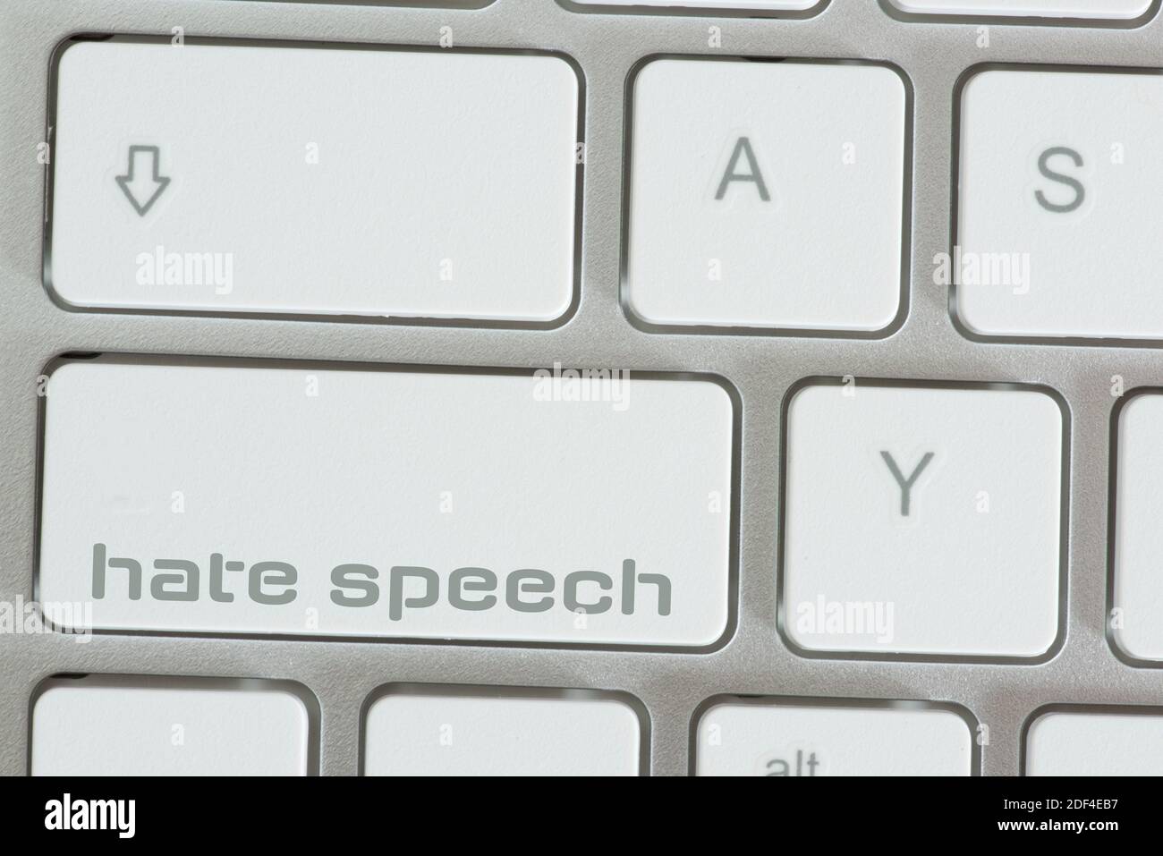 A computer and hate comment button Stock Photo - Alamy