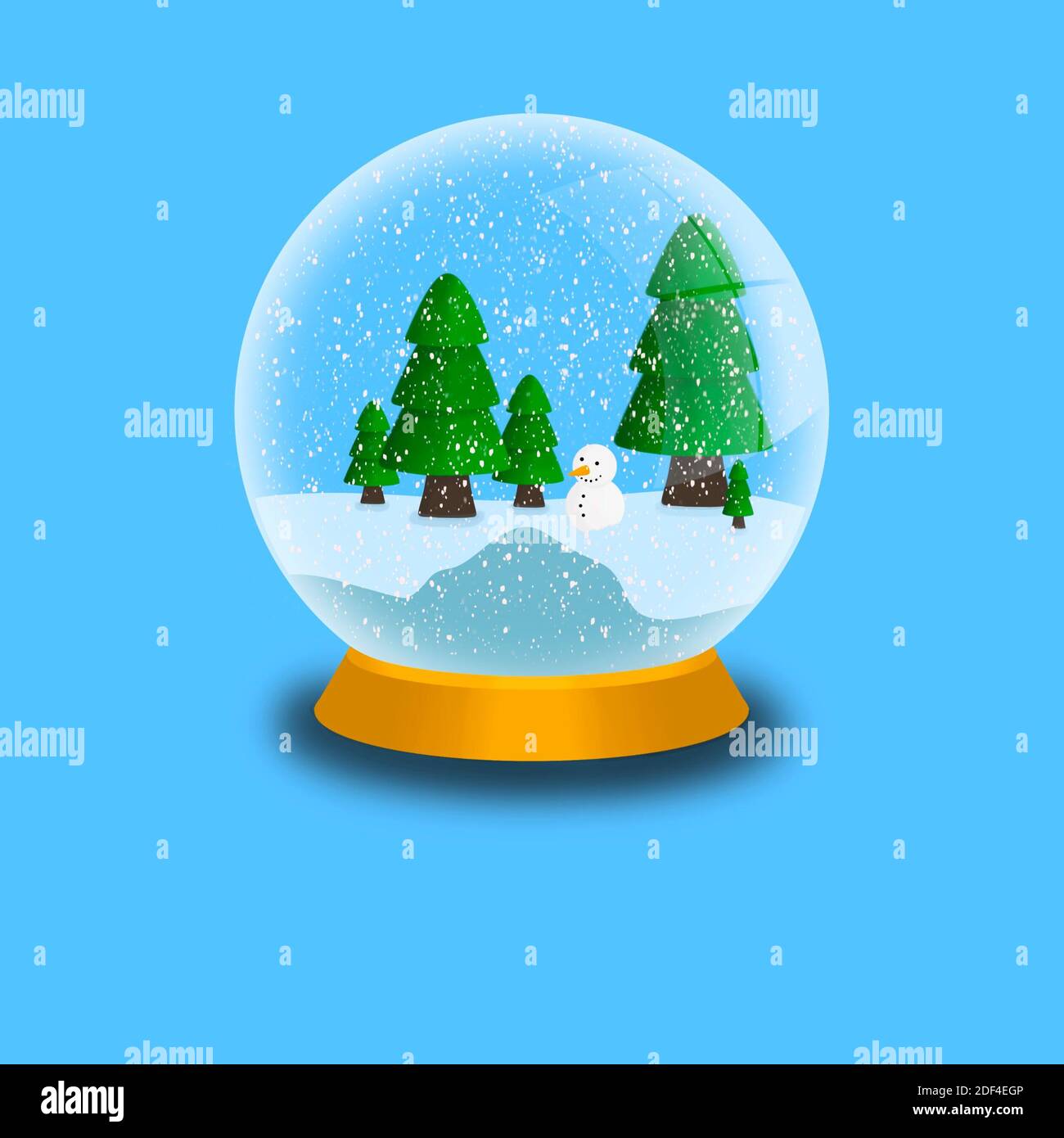 Winter Snow Globe with a Snowman Stock Photo - Alamy
