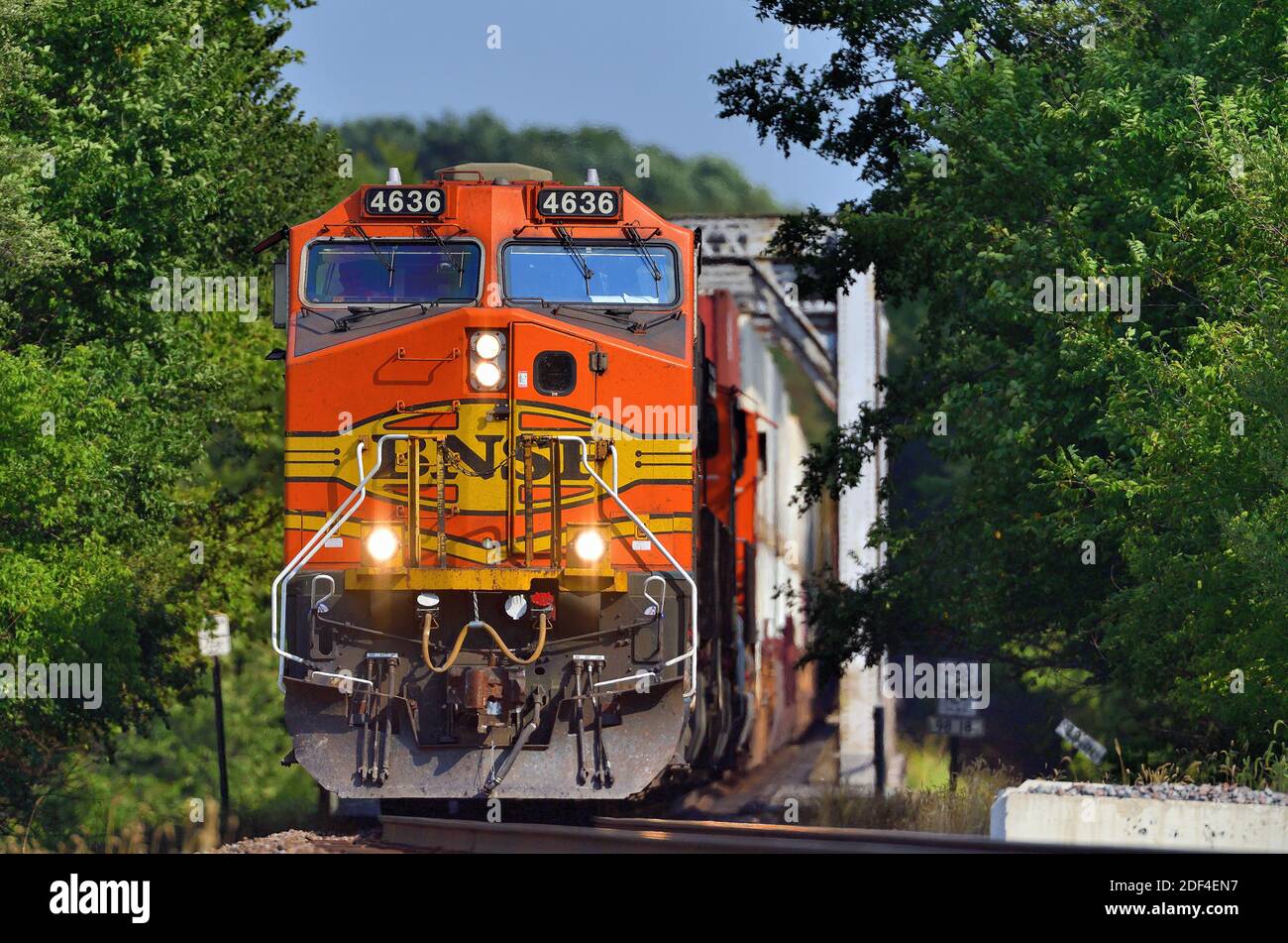 Oregon, Illinois, USA. A Burlington Northern Santa Fe Railway ...
