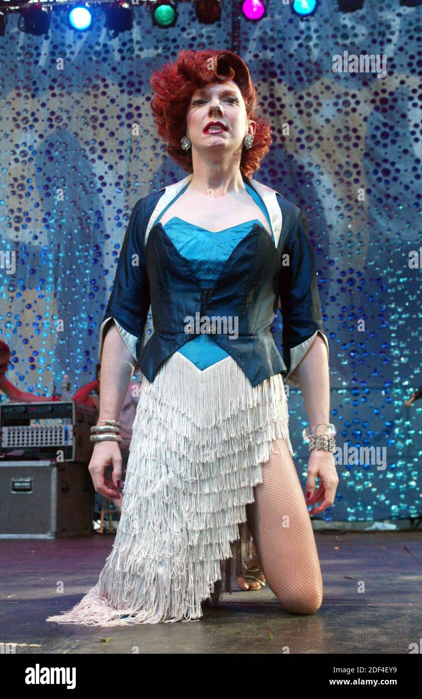 Lypsinka performing at "Wigstock: Back to Its Roots," part of the first ...