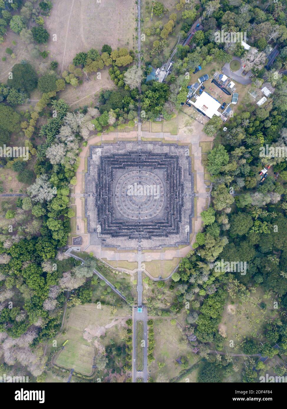 aerial view of Borobudur temple, Yogyakarta. the largest Buddhist ...