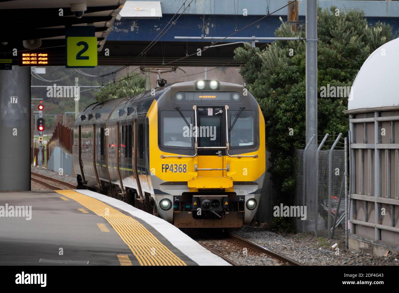 Train carriage arriving at commuter station platform hi-res stock ...