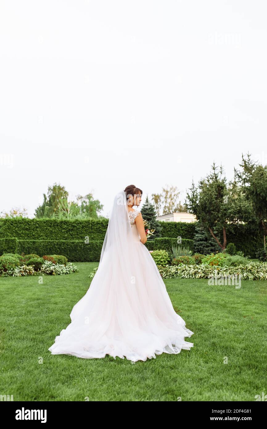 portrait of a beautiful bride in nature Stock Photo - Alamy