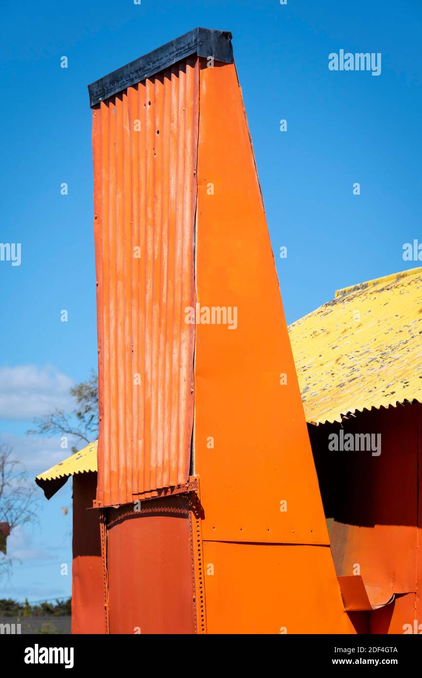 Chimney of historic back-country hut used by hikers and hunters ...