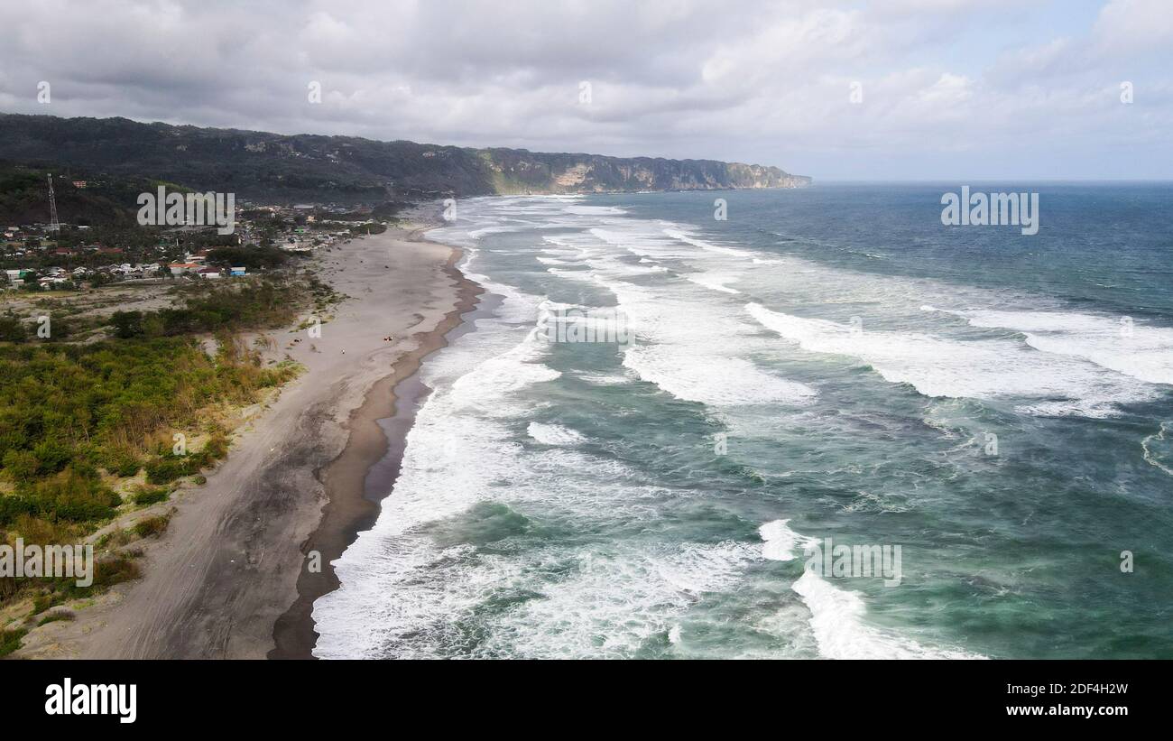 aerial view of parangtritis beach in Yogyakarta Stock Photo - Alamy