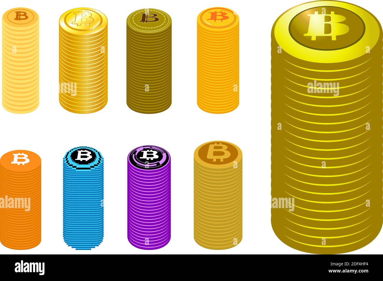 This is a illustration of Stacked Bitcoin medals Stock Vector Image ...