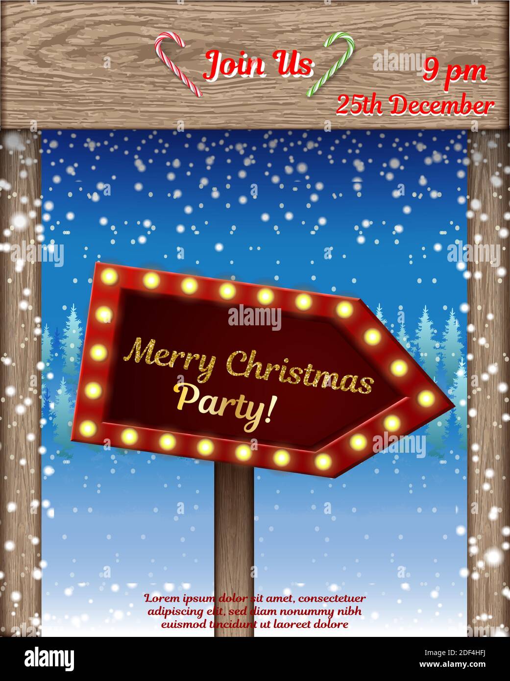Vector background. Christmas party invitation design template Stock ...