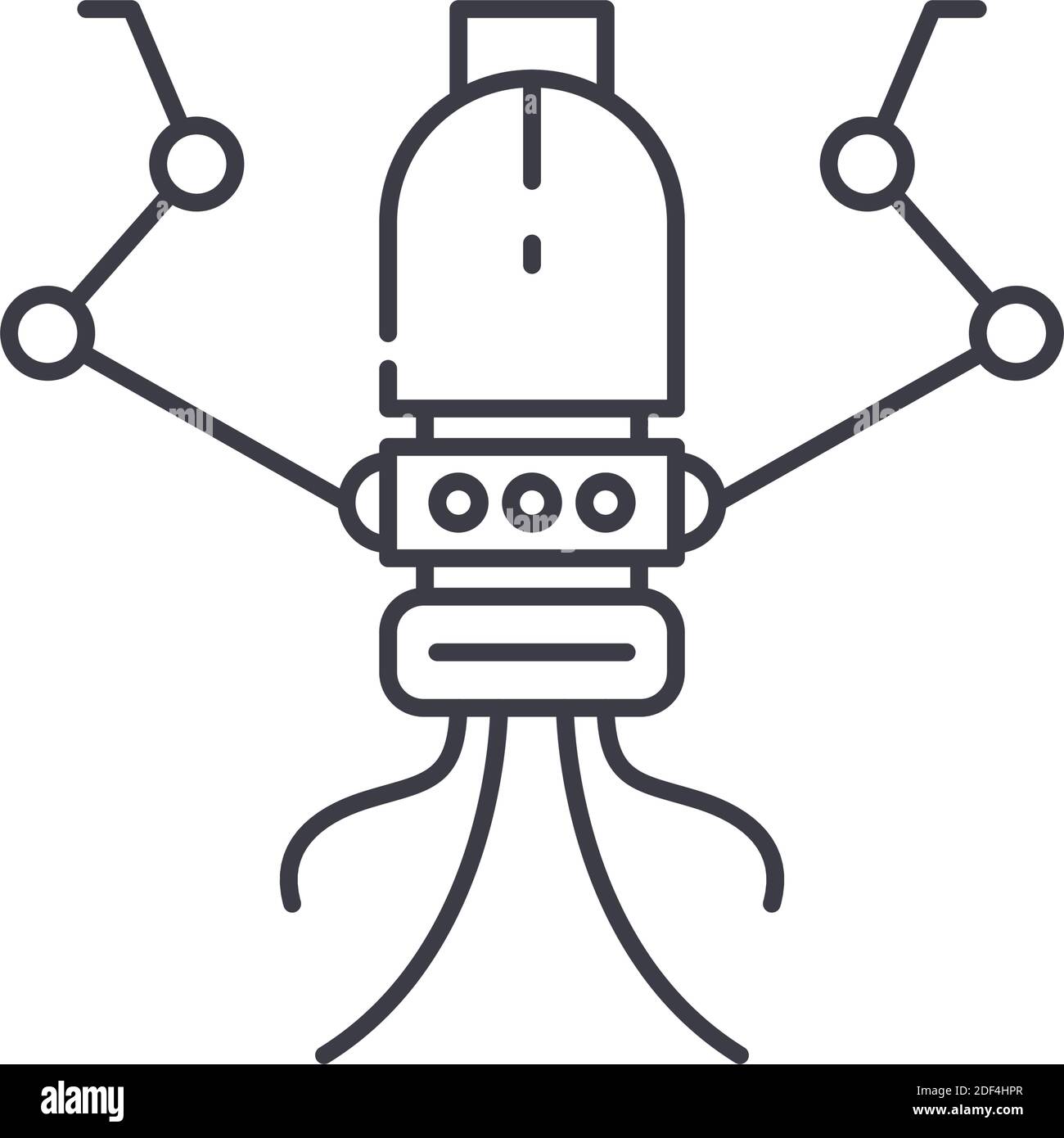 Nanobot icon, linear isolated illustration, thin line vector, web design sign, outline concept ...