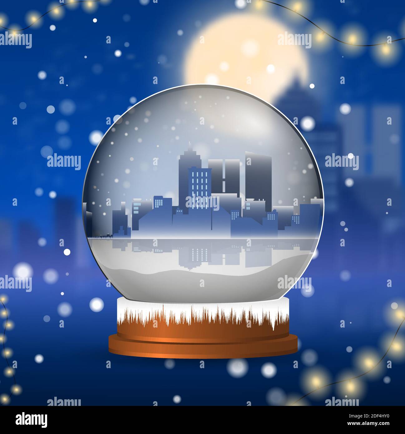 Christmas City Snowball decorations. Merry Christmas and Happy New Year ...