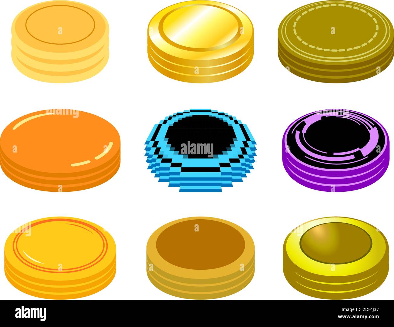 This is a illustration of 3 stacked coin medals Stock Vector Image ...