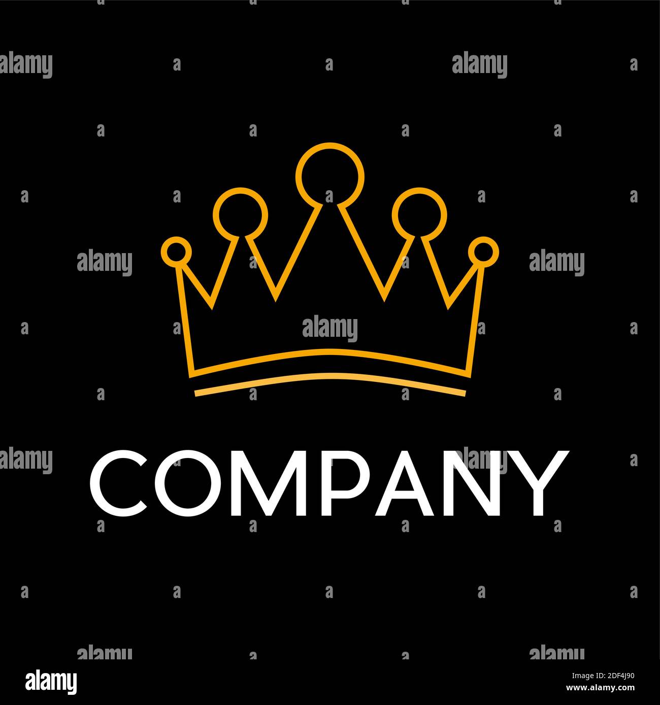 Vector sign abstract crown, in linear style on black background Stock ...