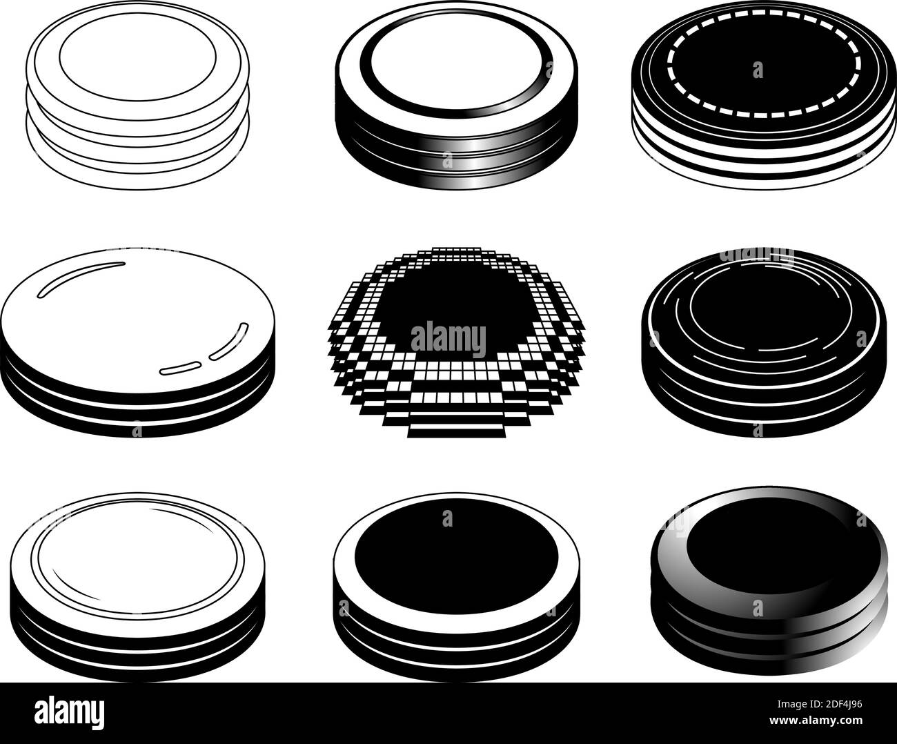 This is a illustration of Monochrome 3 stacked Coin medals Stock Vector ...