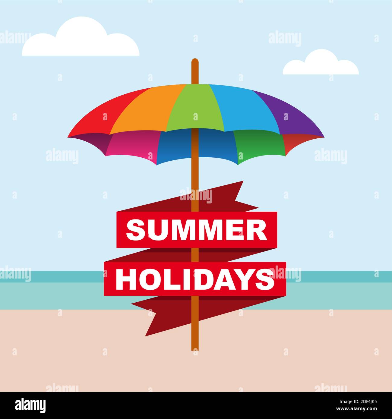 Vector abstract umbrella on the beach, summer concept Stock Vector ...