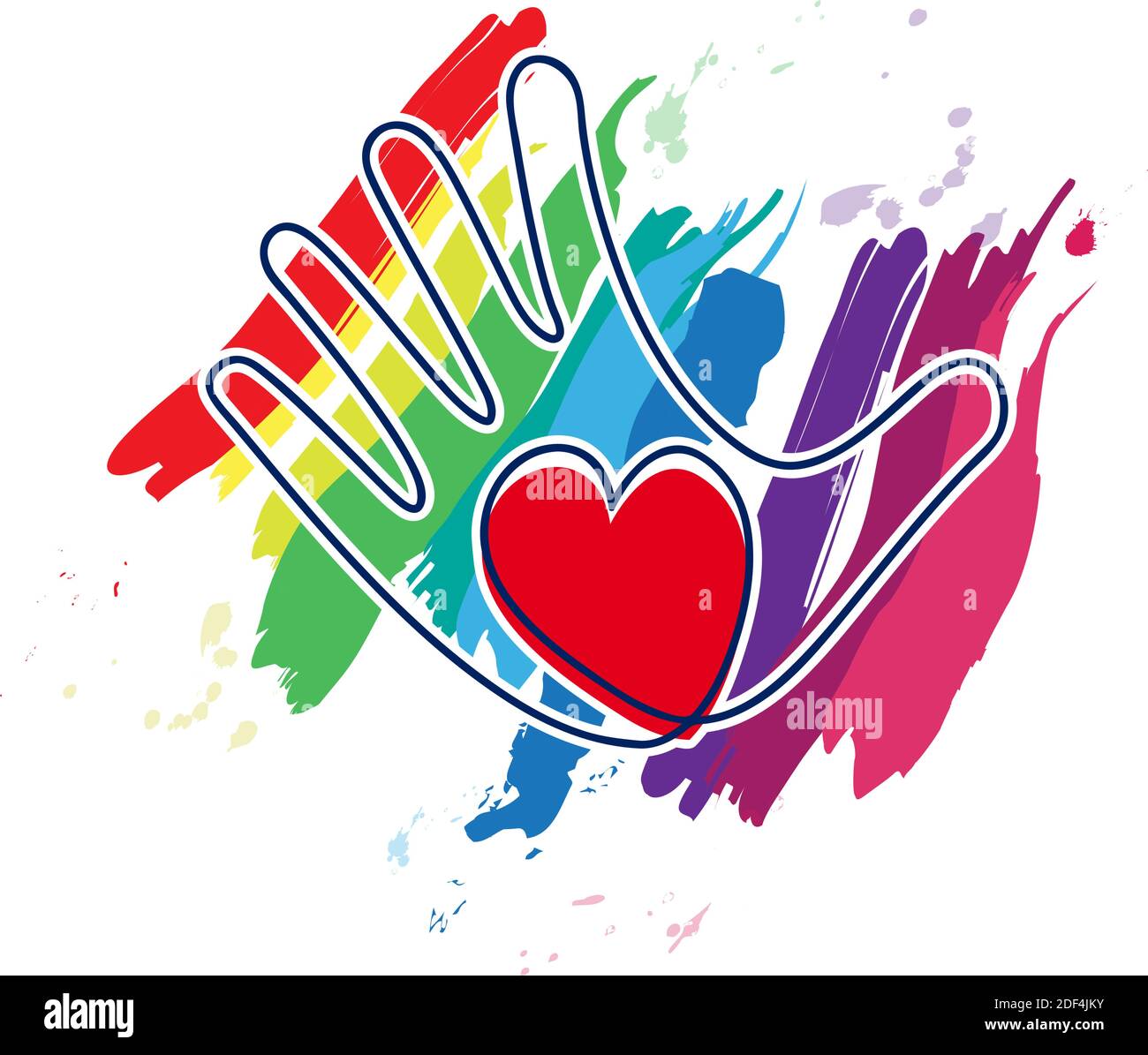 Vector hand and heart, peace concept Stock Vector Image & Art - Alamy