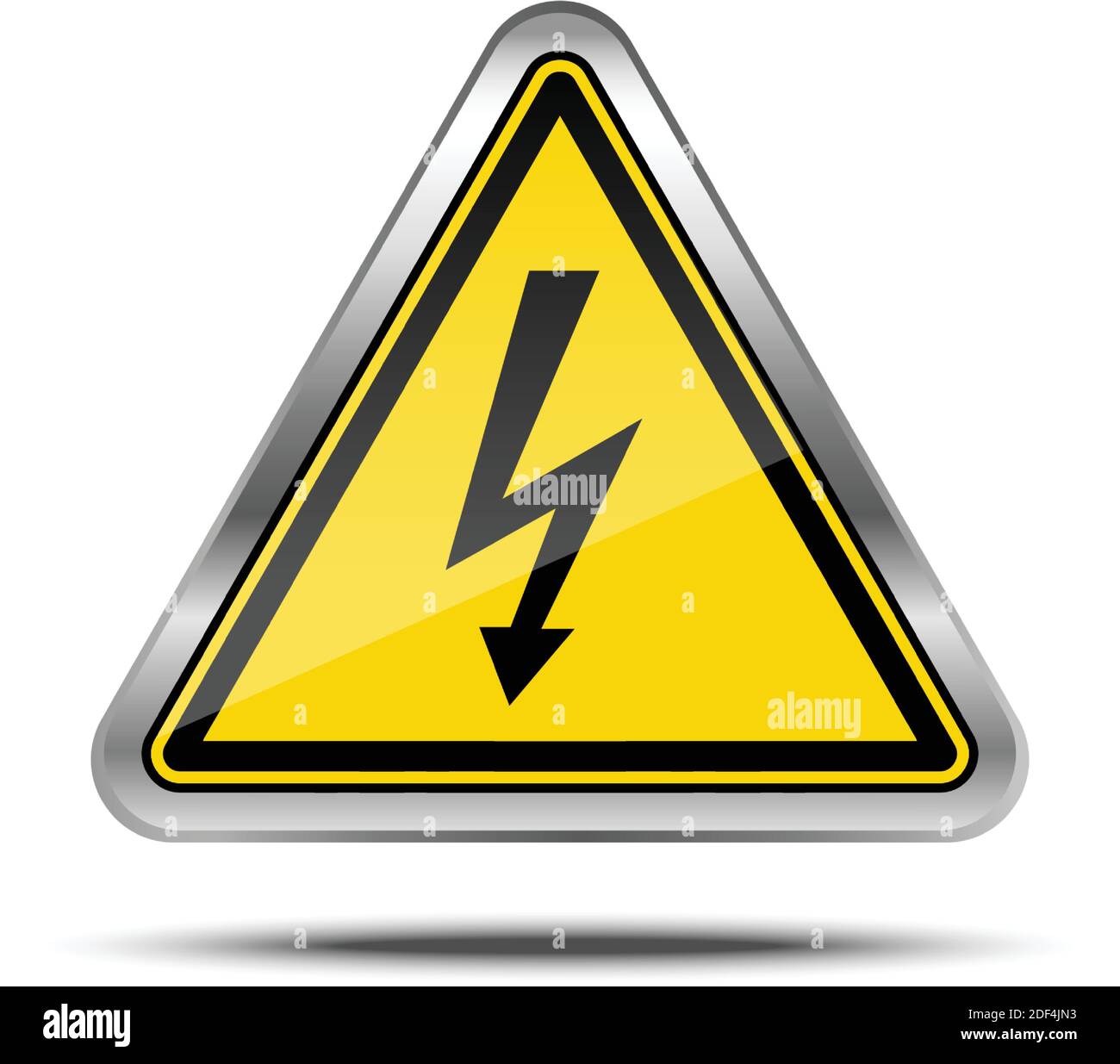 realistic vector warning power outage metal sign plate with warning ...