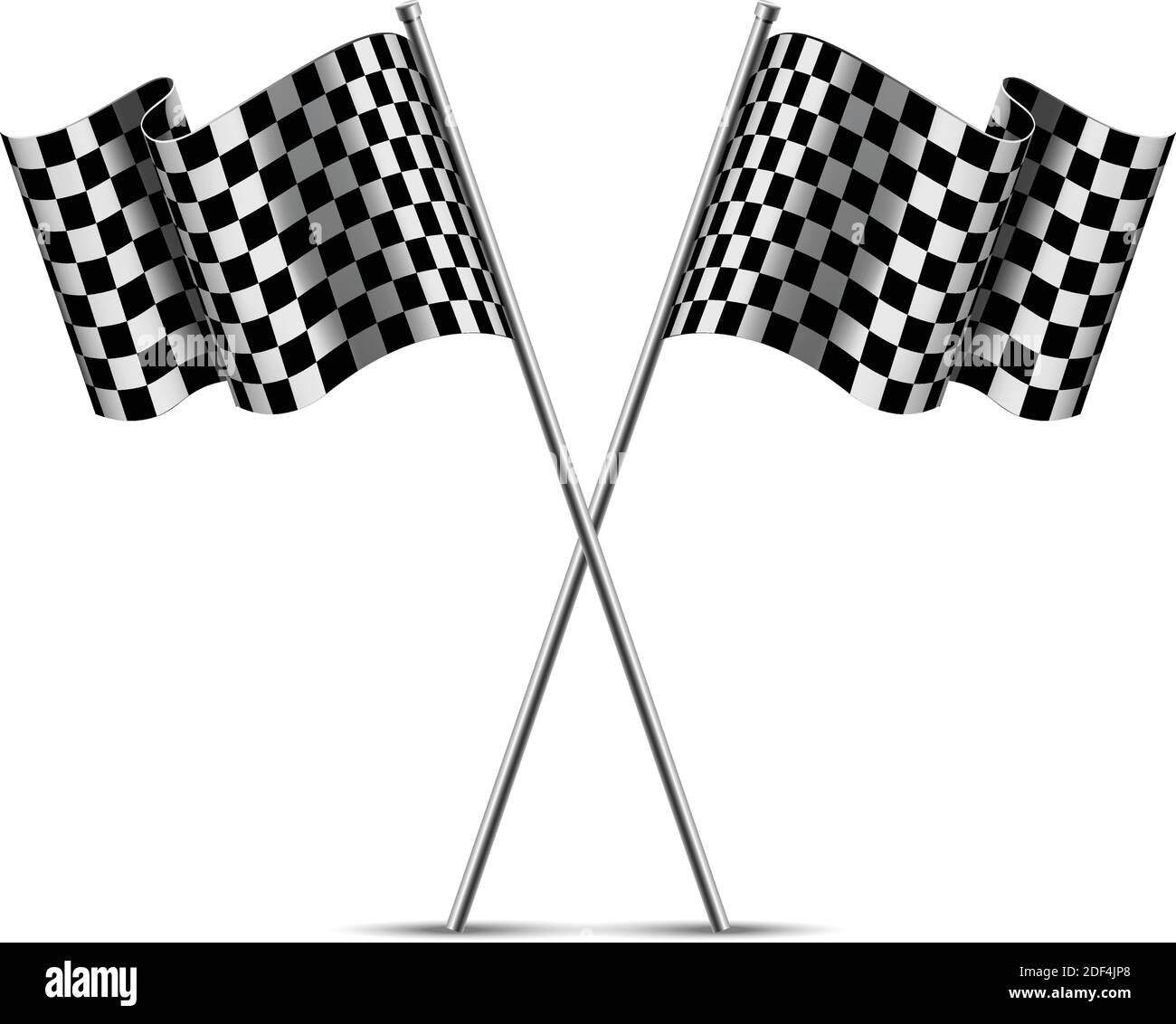 realistic vector checkered racing flags. Isolated on white background ...