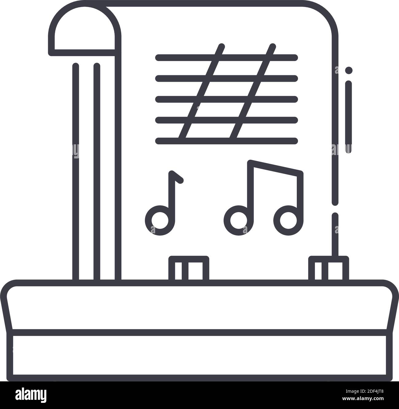 Music notes icon, linear isolated illustration, thin line vector, web ...