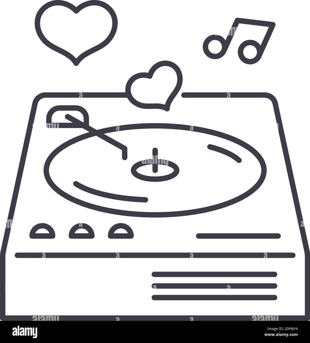 Music lover icon, linear isolated illustration, thin line vector, web ...