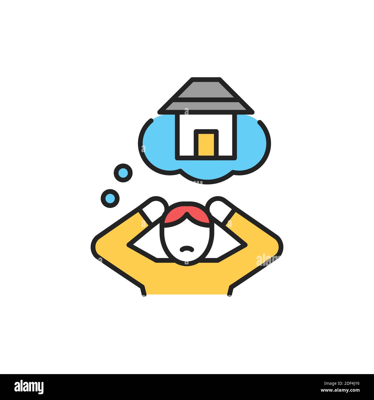 Homeless person line color icon. Sign for web page, mobile app Stock ...