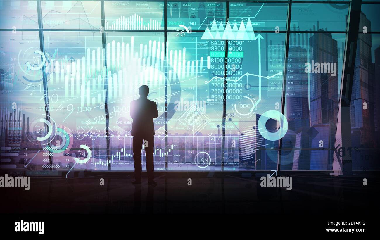 Businessman works big data hi-res stock photography and images - Alamy