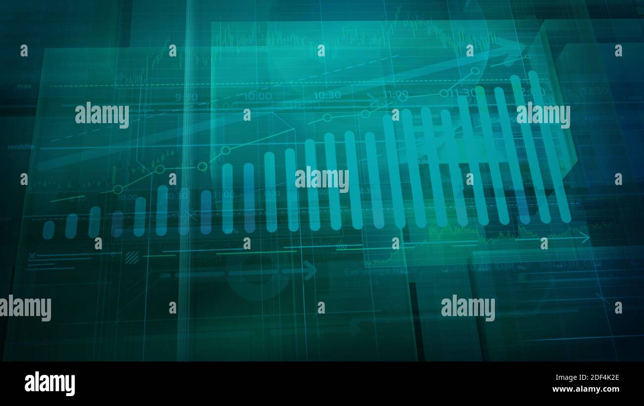 Dark green abstract infographic background with growth graph Stock ...