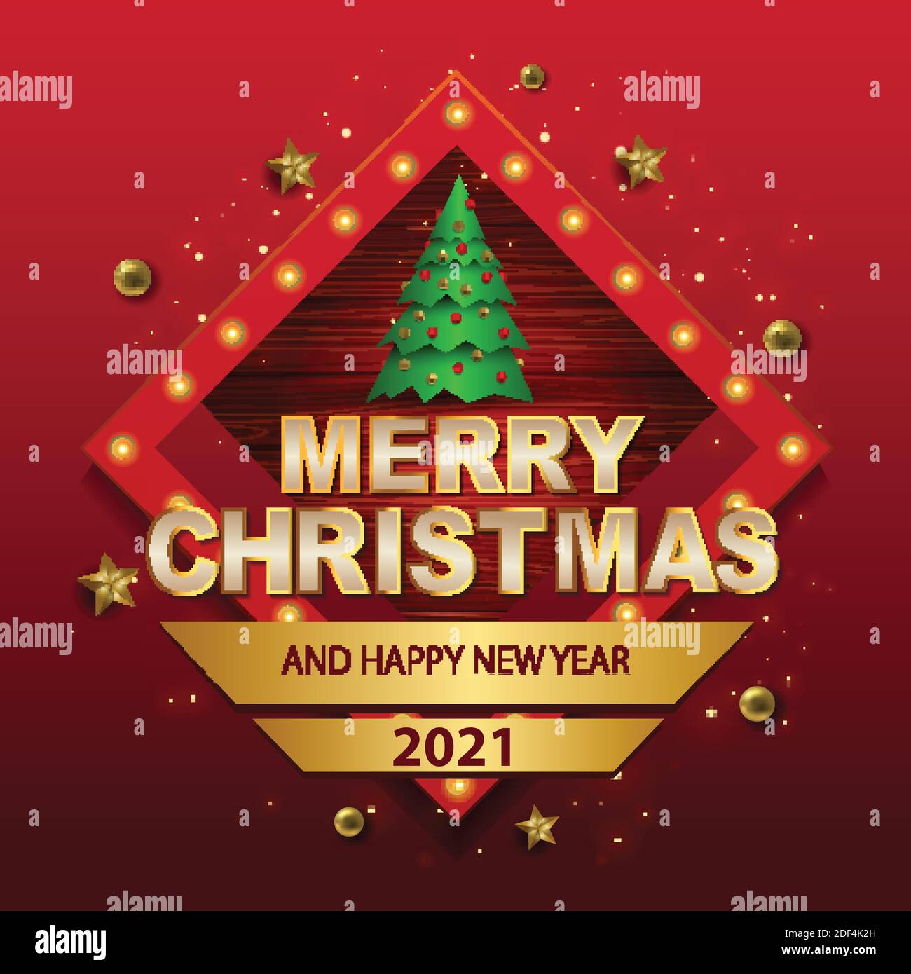 Merry Christmas background with christmas element. Red Background ...