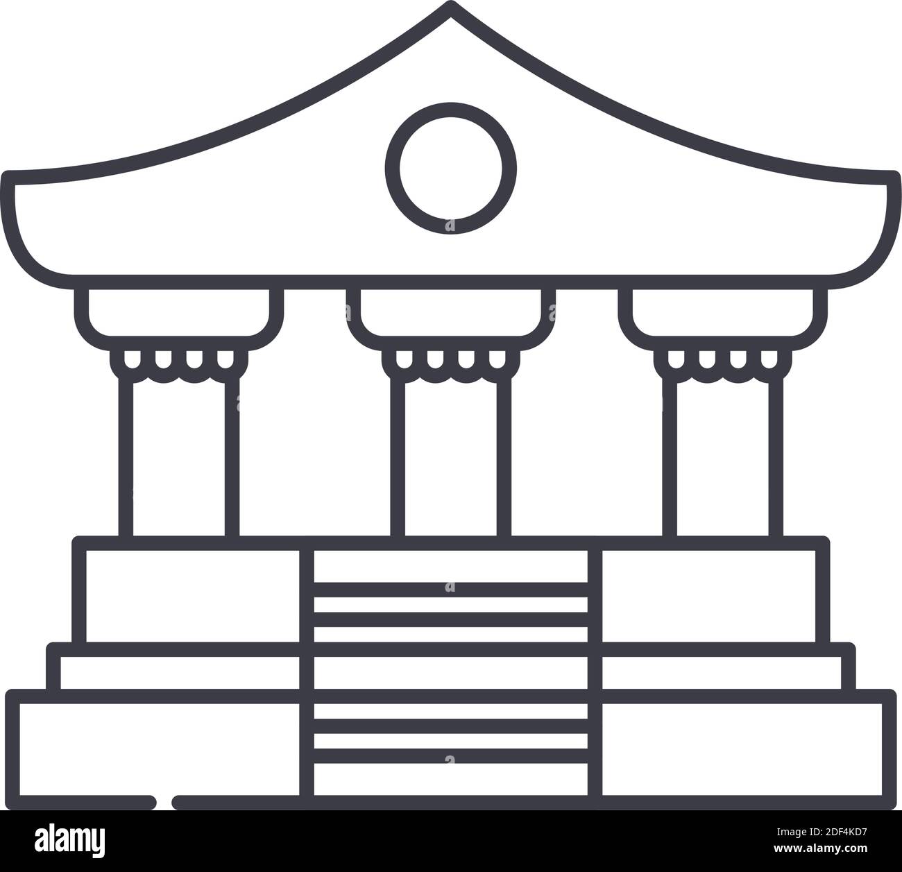 Museum icon, linear isolated illustration, thin line vector, web design ...