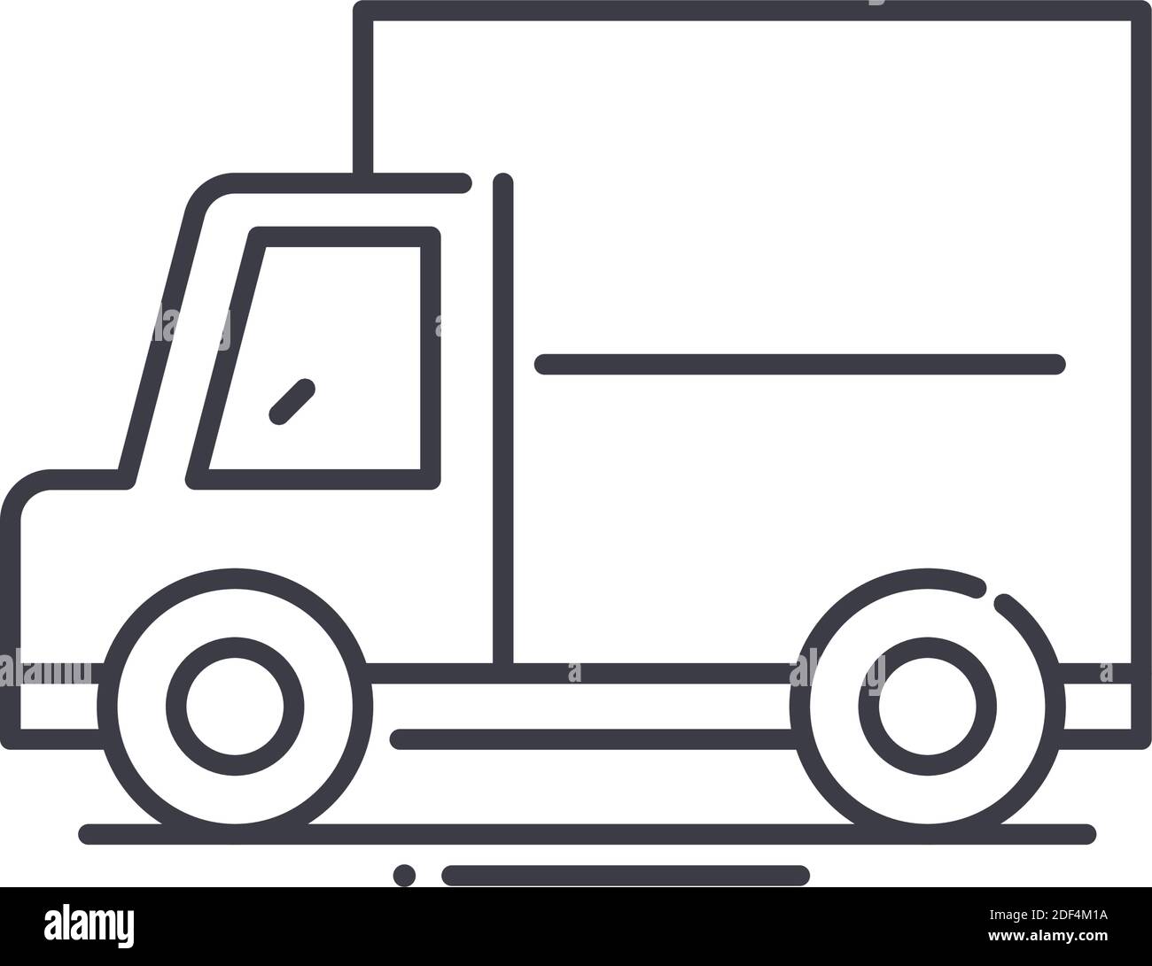 Moving truck icon, linear isolated illustration, thin line vector, web ...