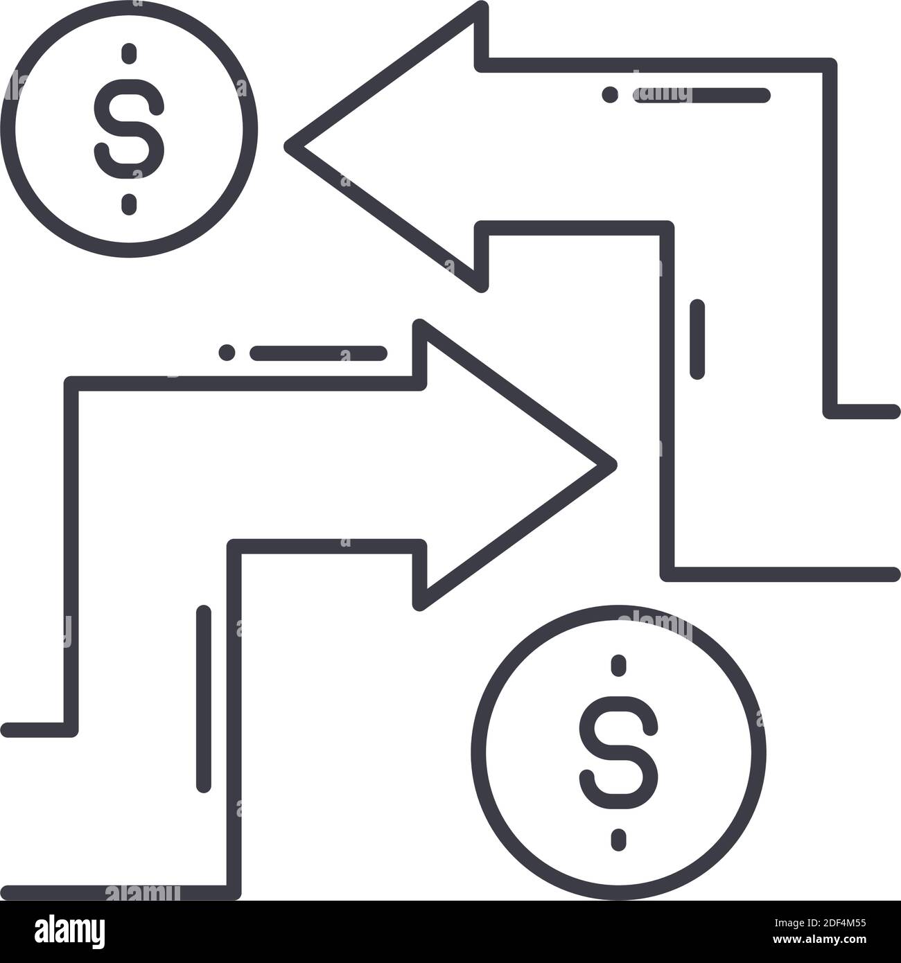 Multiple income icon, linear isolated illustration, thin line vector ...