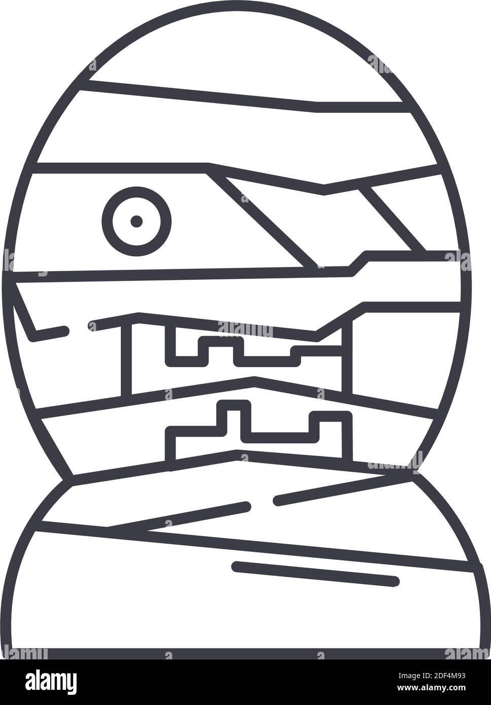 Mummy icon, linear isolated illustration, thin line vector, web design ...
