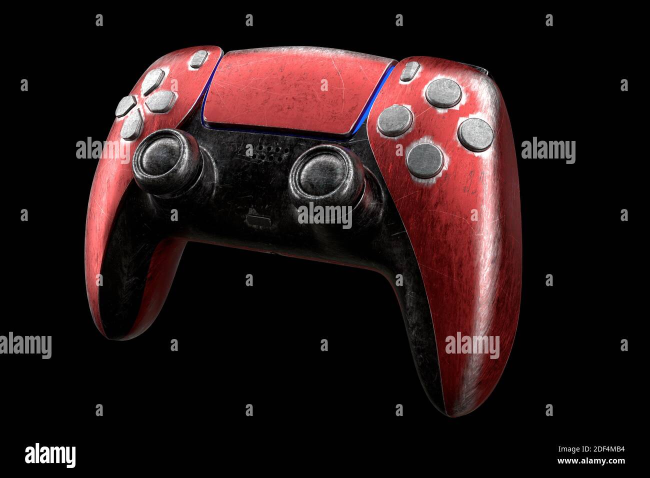 Conceptual used video game controller or joystick with scratches ...