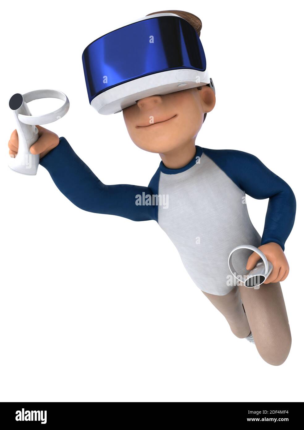Fun 3D illustration of a cartoon kid with a VR helmet Stock Photo - Alamy