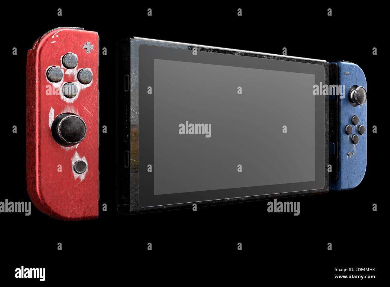 Conceptual used video game controllers attached to touch screen with ...