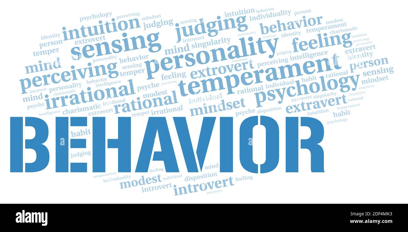 Behavior typography word cloud create with text only Stock Photo - Alamy