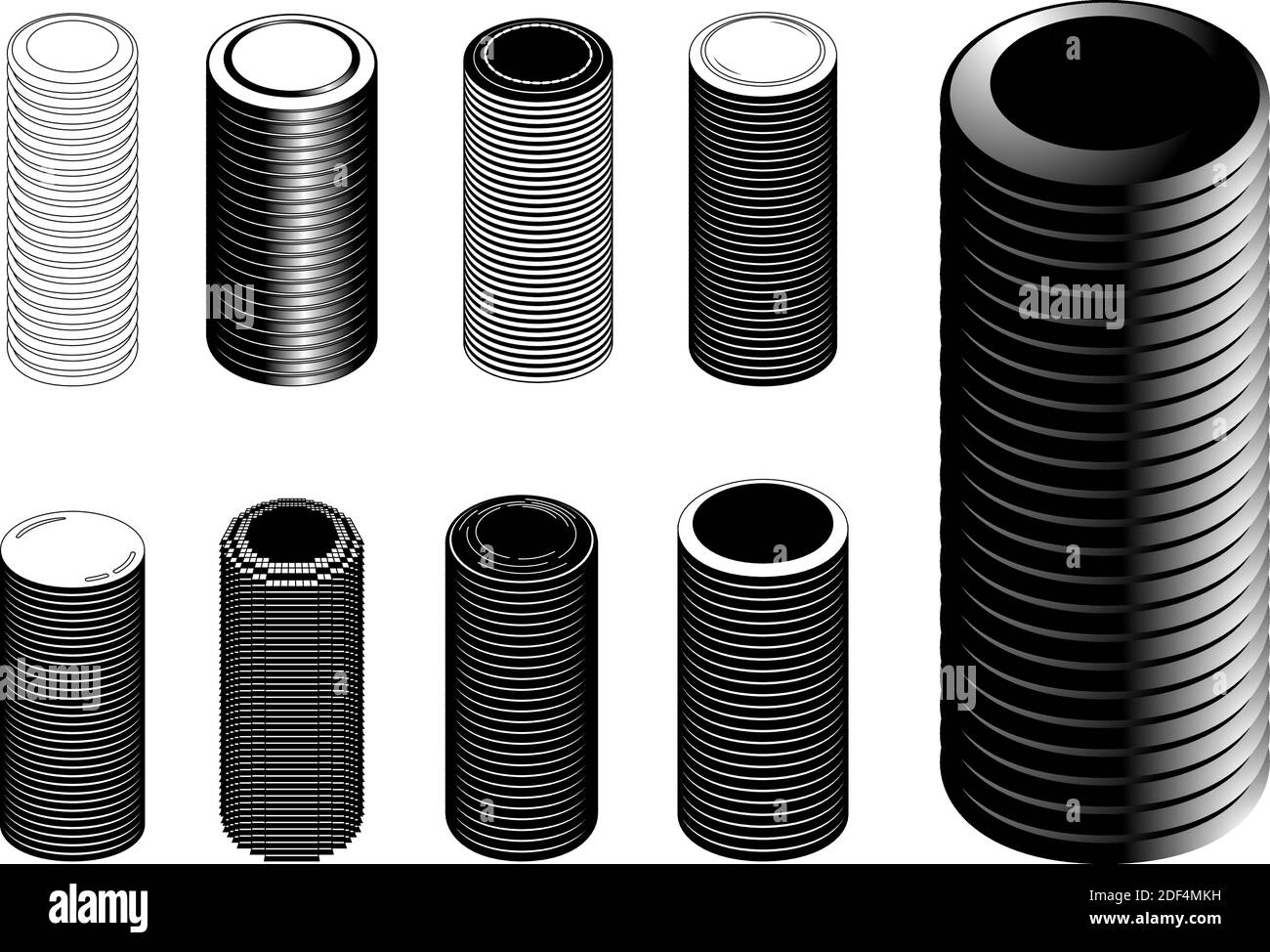 This is a illustration of Monochrome Stacked Coin medals Stock Vector ...