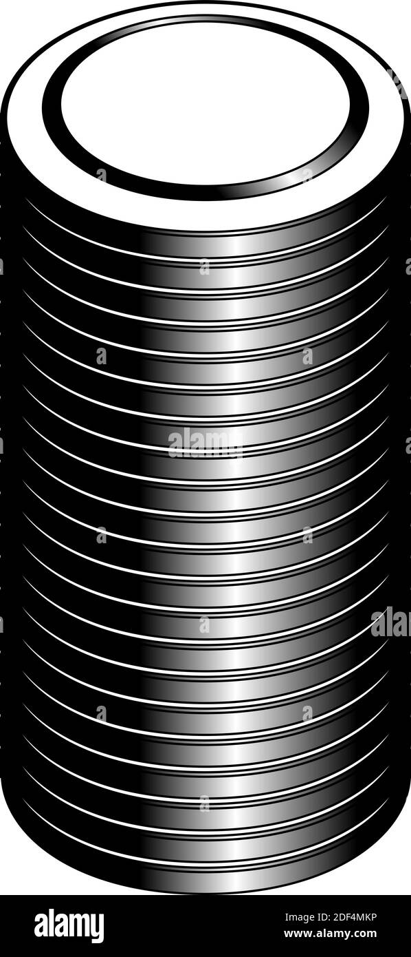 This is a illustration of Monochrome Stacked Coin medals Stock Vector ...