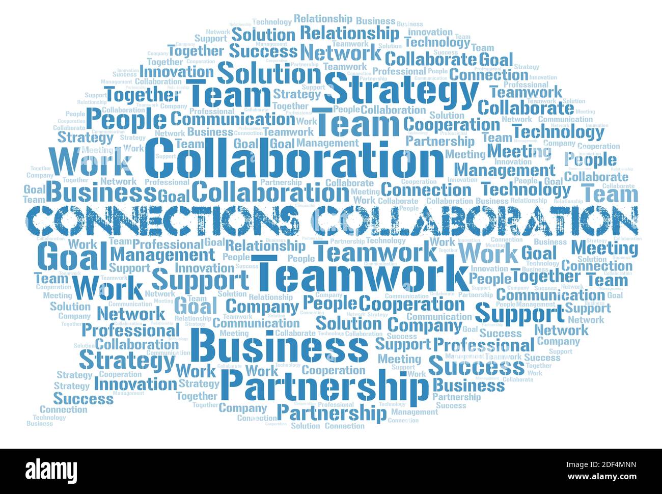 Connections Collaboration typography word cloud create with text only ...