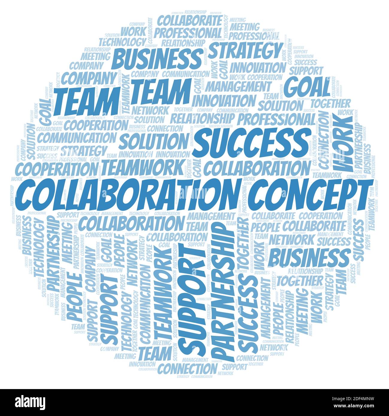 Collaboration Concept typography word cloud create with text only Stock ...