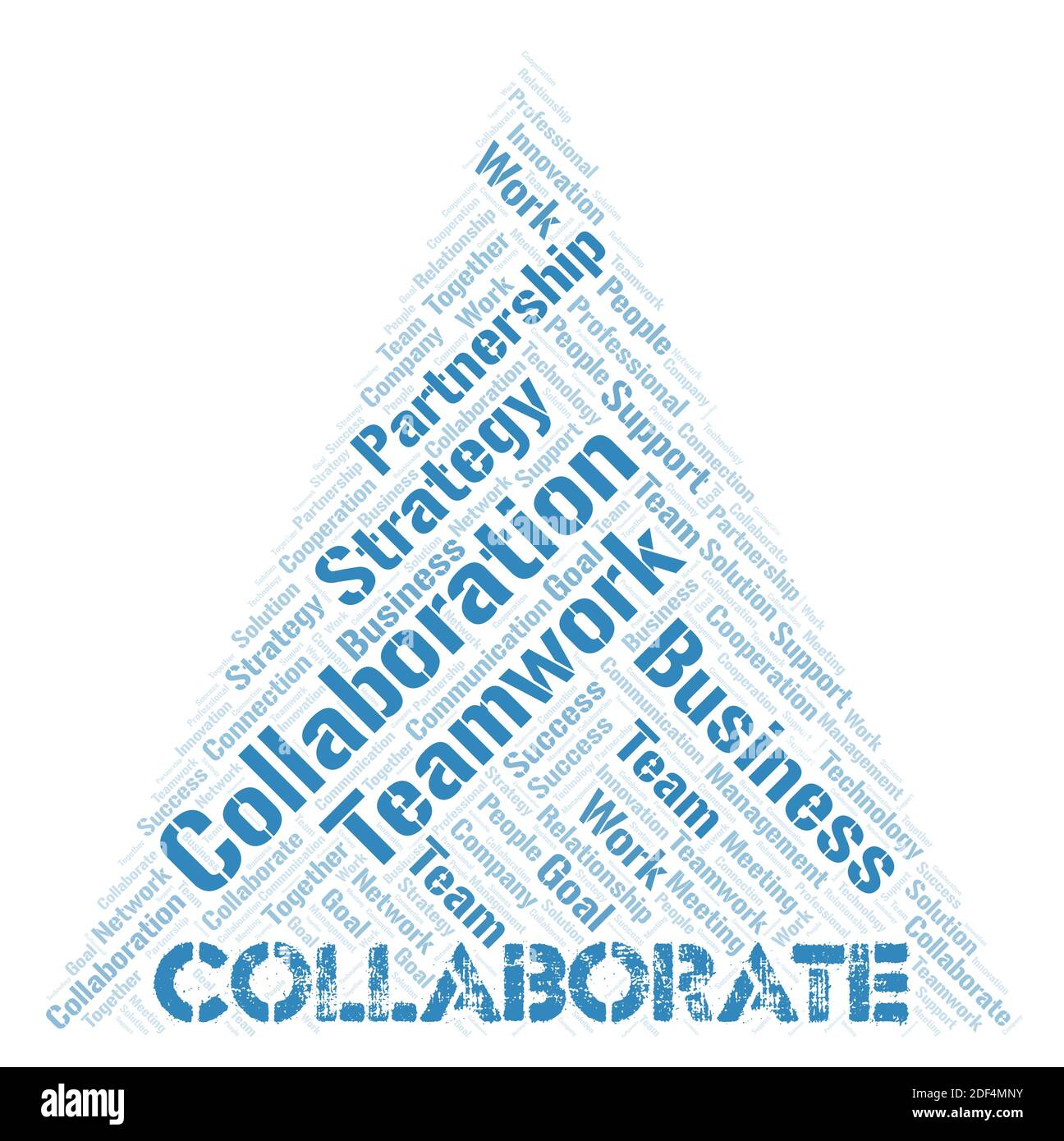 Collaborate typography word cloud create with text only Stock Photo - Alamy