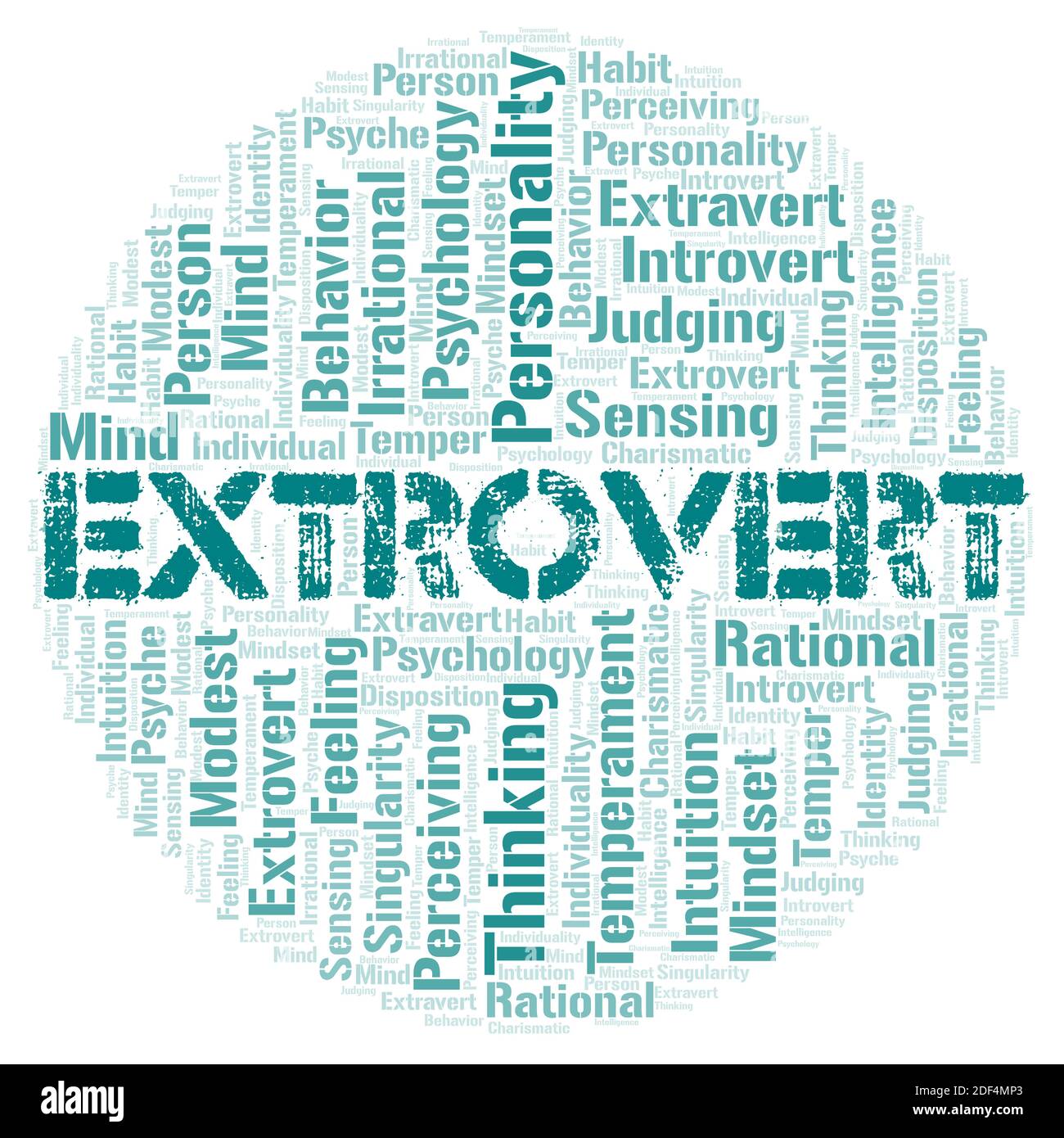 Extrovert typography word cloud create with text only Stock Photo - Alamy