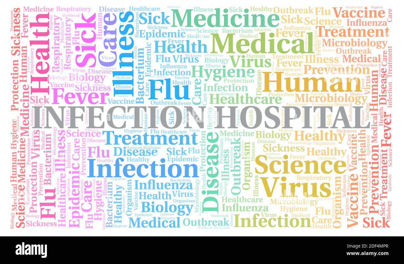 Infection Hospital typography word cloud create with text only Stock ...