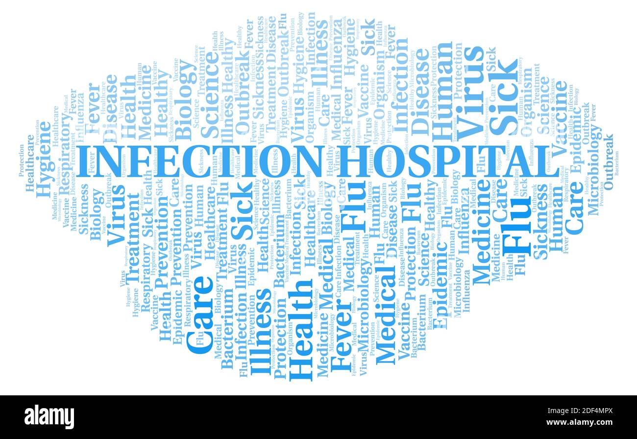 Infection Hospital typography word cloud create with text only Stock ...