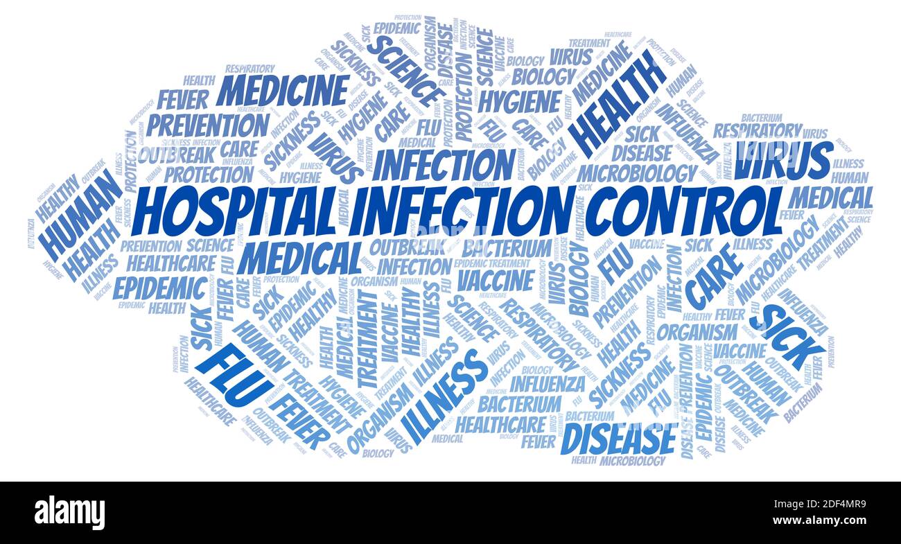 Hospital Infection Control typography word cloud create with text only ...
