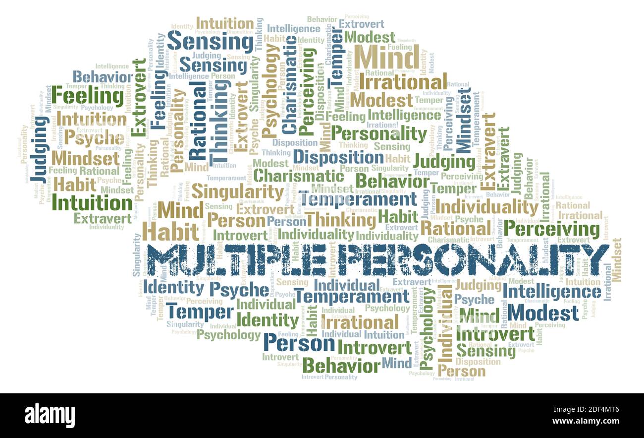Multiple Personality typography word cloud create with text only Stock ...