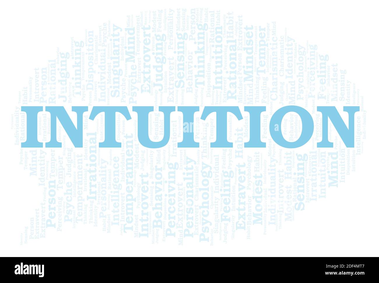 Intuition typography word cloud create with text only Stock Photo - Alamy