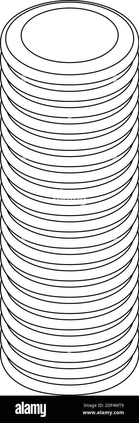 This is a illustration of Monochrome Stacked Coin medals Stock Vector ...
