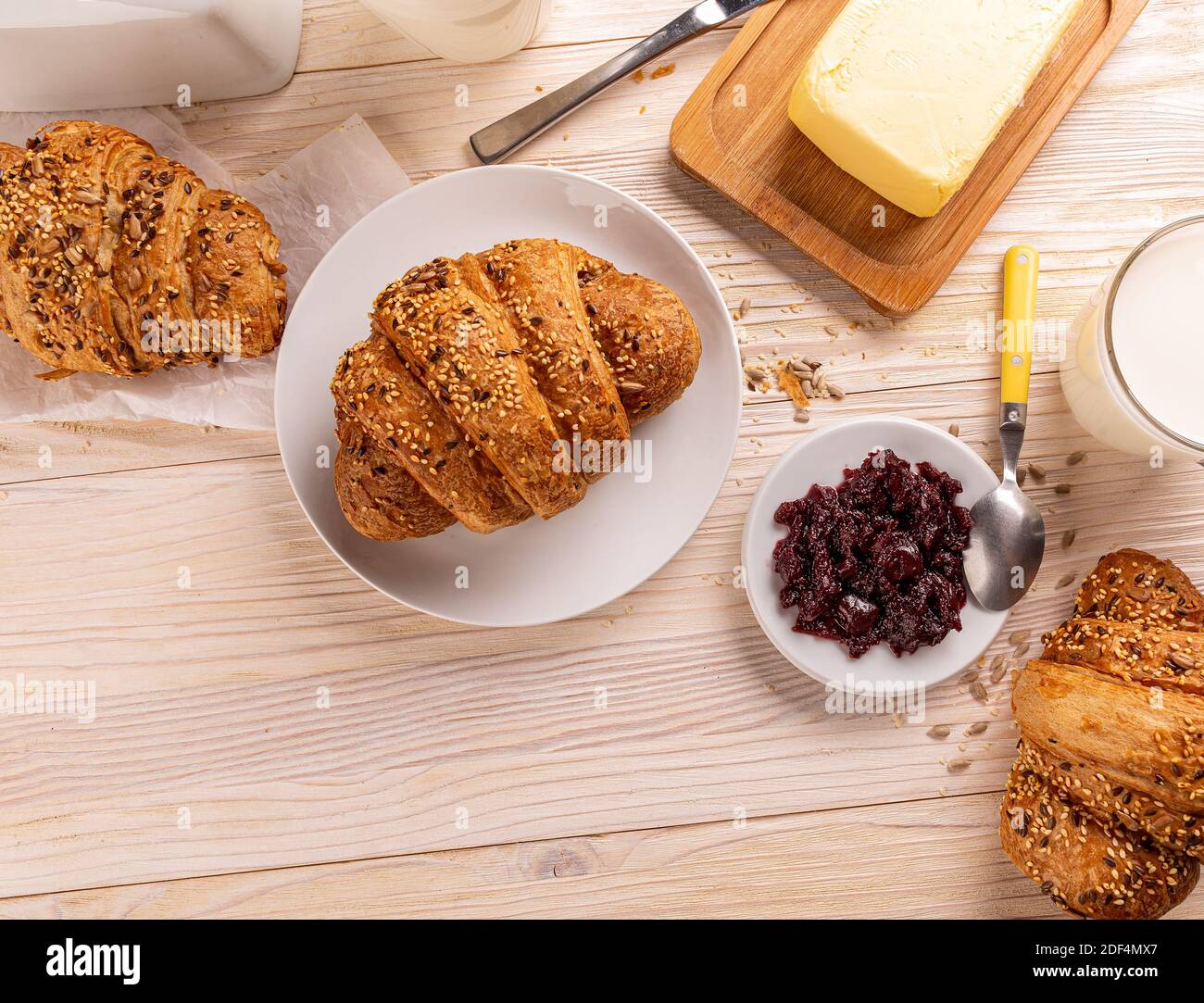 Freshly baked homemade croissants hi-res stock photography and images ...