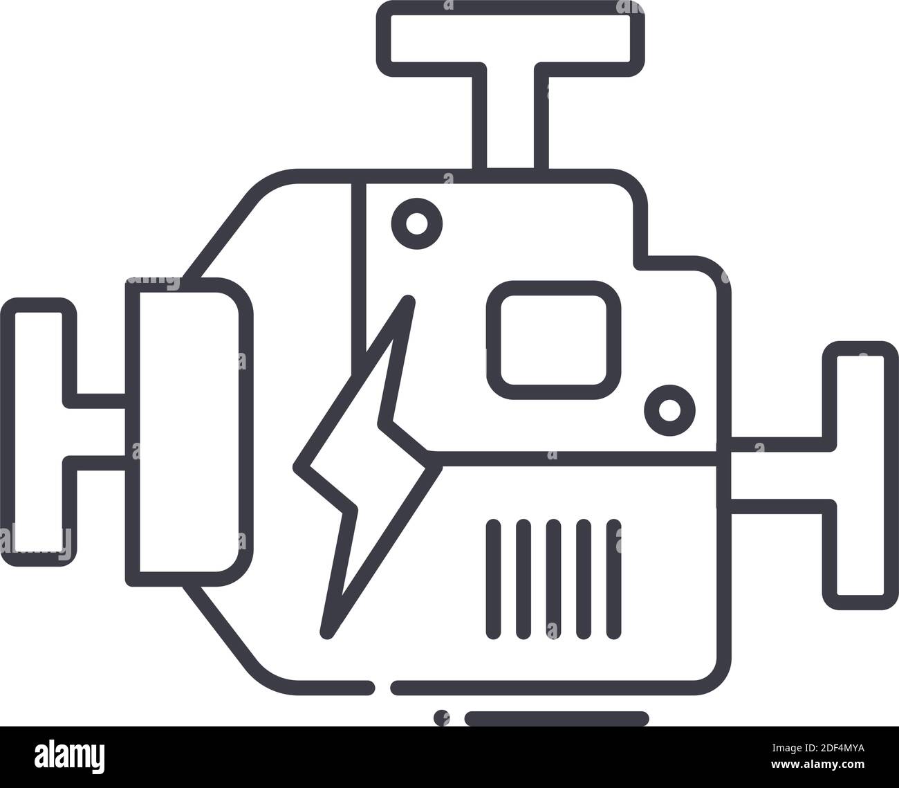 Motor turn up icon, linear isolated illustration, thin line vector, web ...