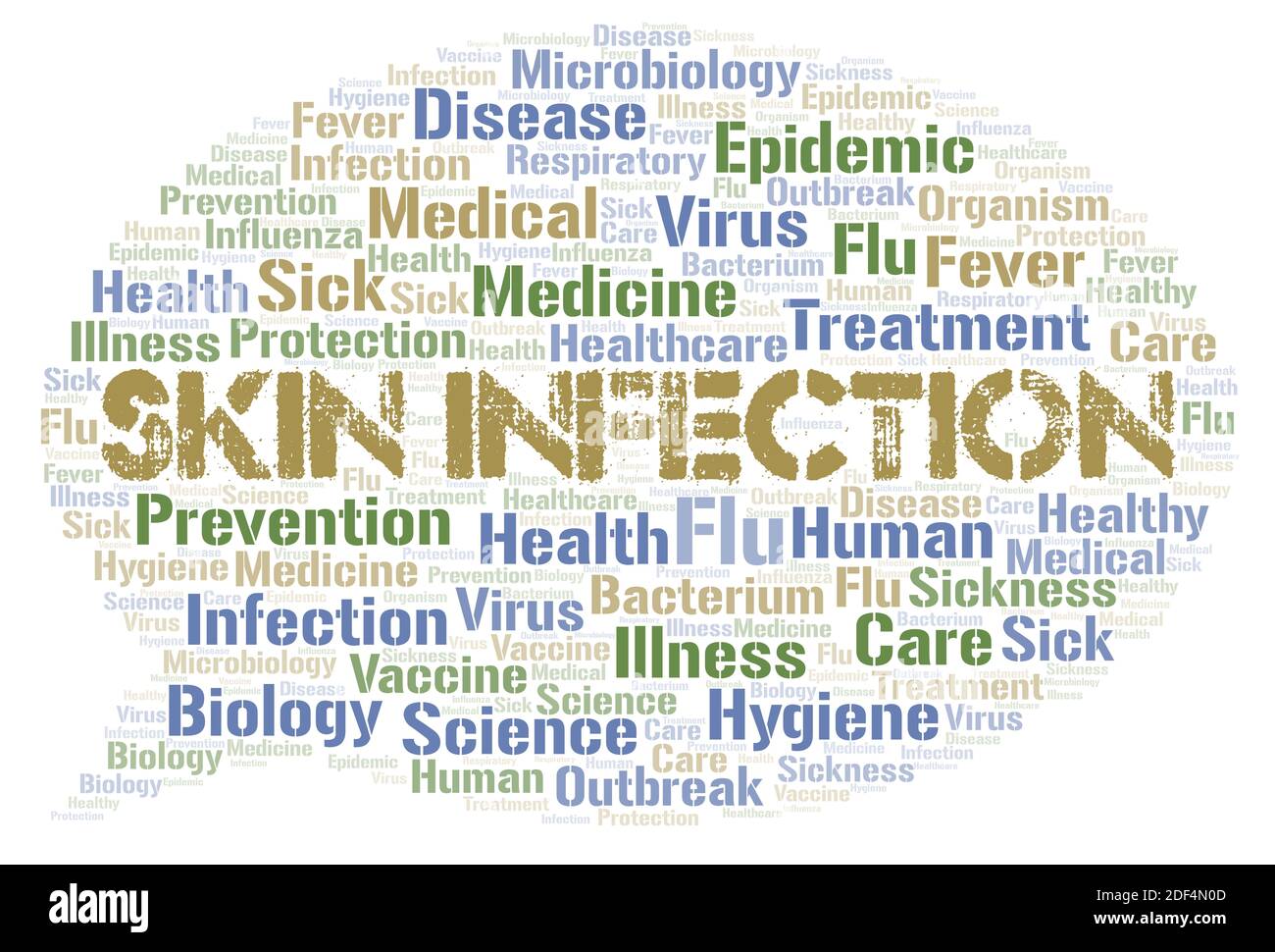 Skin Infection typography word cloud create with text only Stock Photo - Alamy